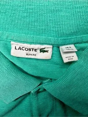 Lacoste | Shirts | Lacoste Slim Fit Polo Mens Xl6 Green Pique Short ...